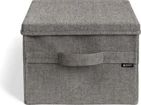 Šedý látkový úložný box s víkem 31x41x22 cm Soft Storage Medium – Bigso