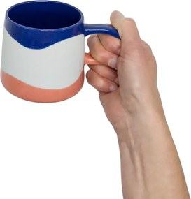 Kameninový hrnek Lia, 400 ml – tříbarevný design s nepravidelným přechodem