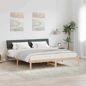 Rám postele s čelo hnědá a tmavě šedá 180 x 200 cm 3394354