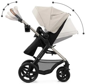 KINDERKRAFT-Kombinovaný kočárek 3v1 MOOV 2 Moonlight grey + autosedačka MINK PRO