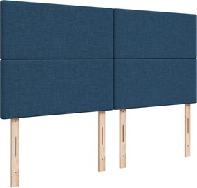 Box spring postel s matrací modrá 200x200 cm textil 3291774