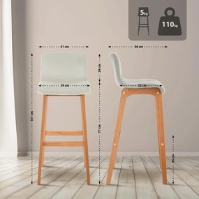 Barová židle Hoover samet přírodní konstrukce – krémová