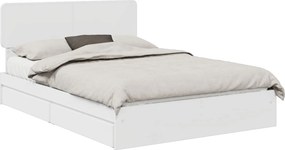 Postel s úložným prostorem Bílá 140 x 190 cm Kompozitní dřevo 3412276