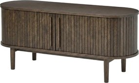 TV stolek v dekoru dubu v tmavě přírodní barvě 140x56x40 cm Meta – Unique Furniture