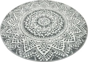 Koberec Lima G757A mandala, krémový / šedý kruh