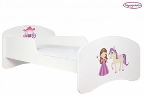 Dětská postel s obrázkem Animals 190x90 cm PRINCEZNA A KŮŇ