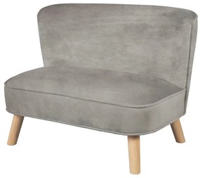 Světle šedá sametová dětská pohovka 70 cm Lil Sofa – Roba