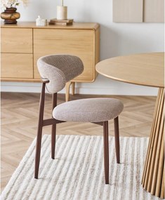 Béžová/tmavě hnědá čalouněná jídelní židle Levanto – House Nordic