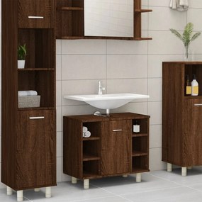 vidaXL Koupelnová skříňka hnědý dub 60 x 32 x 53,5 cm kompozitní dřevo