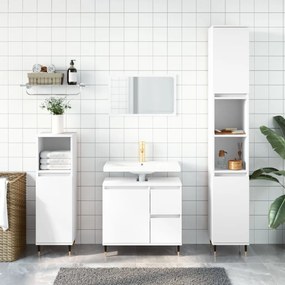 Koupelnová skříňka bílá 30 x 30 x 190 cm kompozitní dřevo - Default Title