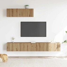 Sada 3 kusů nástěnné TV skříňka dub artisan kompozitní dřevo 3329206