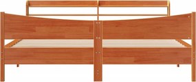 Rám postele s čelem voskově hnědý 200x200 cm masivní borovice 3307034