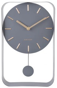 Designové kyvadlové nástěnné hodiny 5796GY Karlsson 33cm