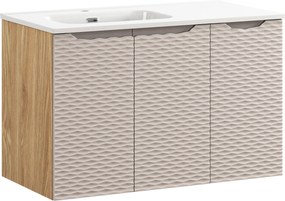 Comad Koupelnová skříňka s keramickým umyvadlem Ocean Beige 90 cm - béžová