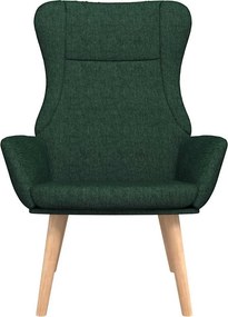 Relaxační křeslo tmavě zelené textil 341399