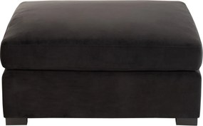 Černá sametová podnožka Nalmi black - 113*100*60cm
