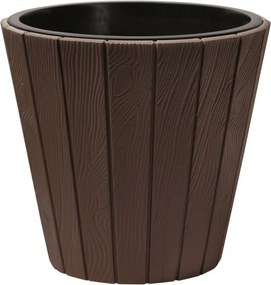 PRO Květináč WOODE + vklad hnědý 29,9 cm