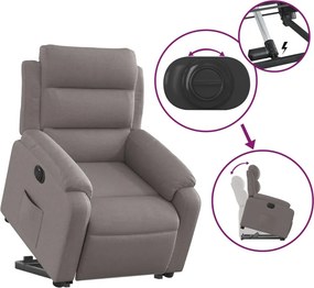 Elektrické zvedací polohovací křeslo taupe textil 3205012