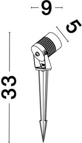 NV 9271432 Venkovní svítidlo s bodcem STAKE černý hliník a sklo LED 5W 3000K 100-240V 21st. IP65 - NOVA LUCE