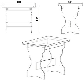 Vomaks Jídelní stůl KS-02 Barva: wenge