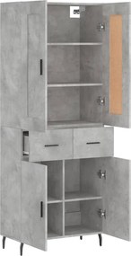Skříň highboard betonově šedá 69,5x34x180 cm kompozitní dřevo 3199893