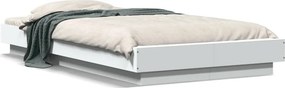 Rám postele s LED osvětlením bílý 90 x 200 cm kompozitní dřevo 3281119