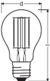 LED žárovka E27 LEDVANCE Filament CLA FIL P 7,5W (75W) teplá bílá (2700K)