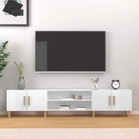 TV skříňka bílá vysoký lesk 180 x 31,5 x 40 cm kompozitní dřevo - Default Title