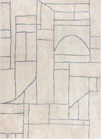 Dywany Łuszczów, Kusový koberec Fusion 0806 cream/l. grey, 80x150, bílá, kancelář
