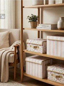 Sinsay - Skládací úložný box s květinovým vzorem - béžová
