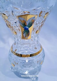 Váza na nožkách se zlatem a smaltem 14 cm