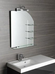 Aqualine Wega zrcadlo bez osvětlení s poličkami 65 x 90 cm 65028