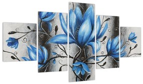 Obraz modrých květů (125x70 cm)