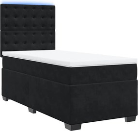 Box spring postel s matrací černá 80 x 200 cm samet 3293076