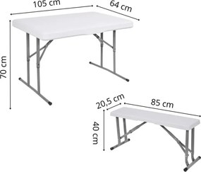 Pivní set pro 6 osob 105x64 cm SPRINGOS GF0096 bílý