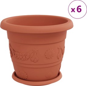 Květináče 24 ks Cihlově červená Ø 30 x 25 cm Plast 3403282