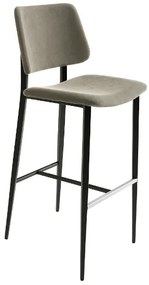 MIDJ - Barová židle JOE, čalouněná s dřevěným opěrákem