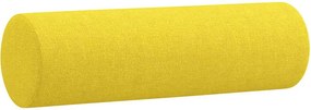2dílná sedací souprava s polštáři světle žlutá textil 3201823