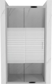 Mexen Apia, posuvné dveře do otvoru 135 x 190 cm, 5mm čiré sklo - pásky, chromový profil, 845-135-000-01-20
