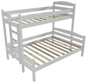 Vomaks Patrová postel s rozšířeným spodním lůžkem PPS 001 Rozměr: 90/140 x 200 cm, Barva: barva bílá, Varianta: vlevo