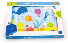 VIGA dětské dřevěné puzzle OCEÁN modrá
