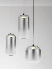 LED černo-šedý designový lustr Aelia 145