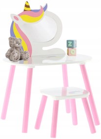 Dětská kosmetická toaletka LILY s taburetkou - bílá barva