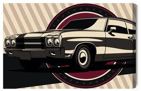 Obraz Klasický Muscle Car V Retro Stylu Nedostatek Nedostatek Přírodní plátno 100x70