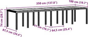 Zahradní stůl Hnědá 350 x 100 x 74 cm polyratan 3378525