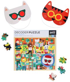 Petit Collage Puzzle knihovna 100 ks s 3D brýlemi