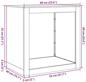 vidaXL Stojan na palivové dřevo 60x40x60 cm povětrnostně odolná ocel