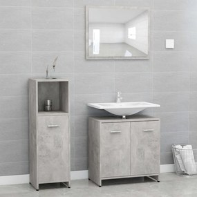 3dílný set koupelnového nábytku betonově šedý dřevotříska - Default Title