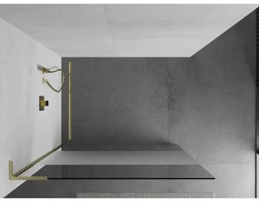 Mexen Kioto L, sprchová zástěna Walk-In 120 x 200 cm, 8mm čiré sklo-námraza, zlatý matný profil, 800-120-103-55-35