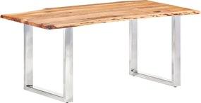 vidaXL Jídelní stůl s živými hranami masivní akáciové dřevo 200/3,8 cm [285937] Barva: Stříbrná